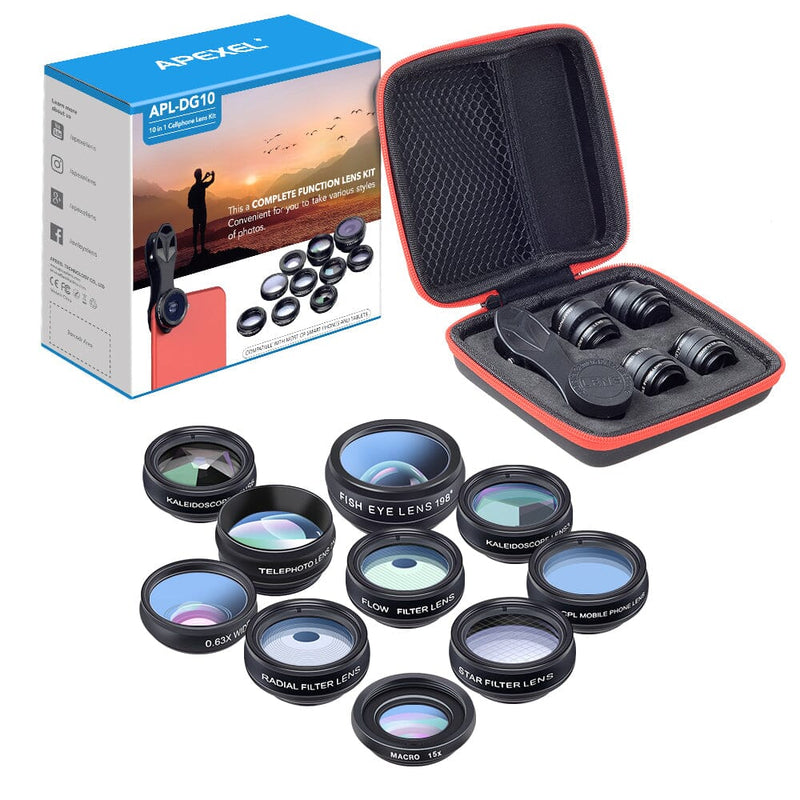 10 in 1 Phone Lens Kits for iPhone and Most Phone - Apexel – APEXEL ...