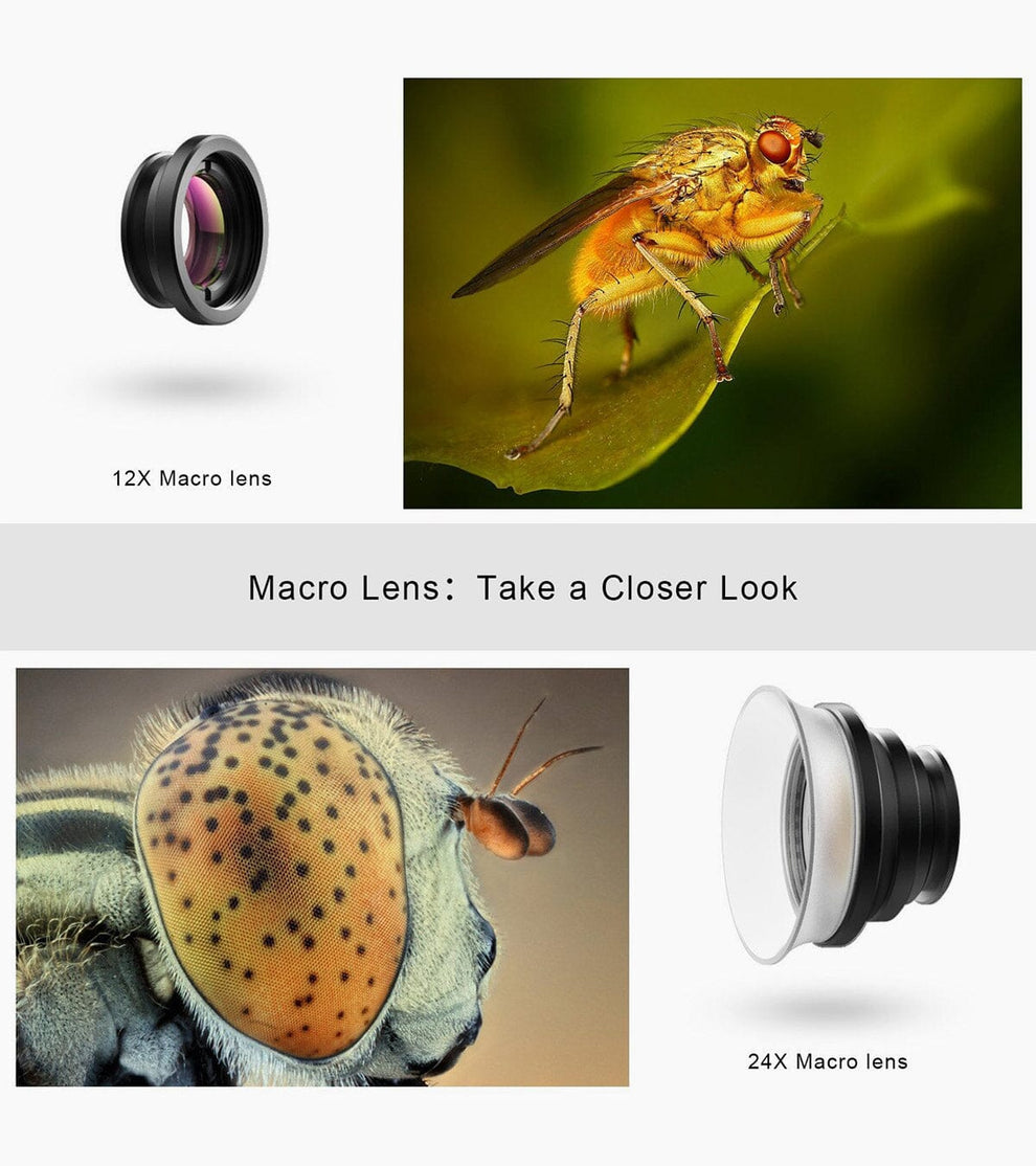 2in1 12x/24x Mobile Phone Camera Super Macro Lens for iphone | Apexel