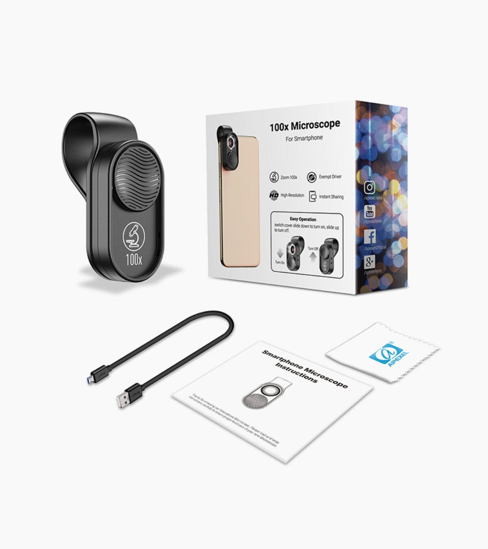 MS001 100X LED Cell Phone Microscope Lens - Apexel – APEXEL Official Store